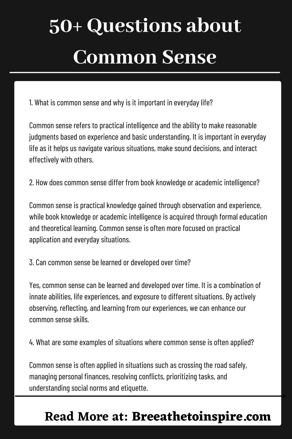 200+ Common Sense Questions Everyone Should Know With Answers (riddles ...