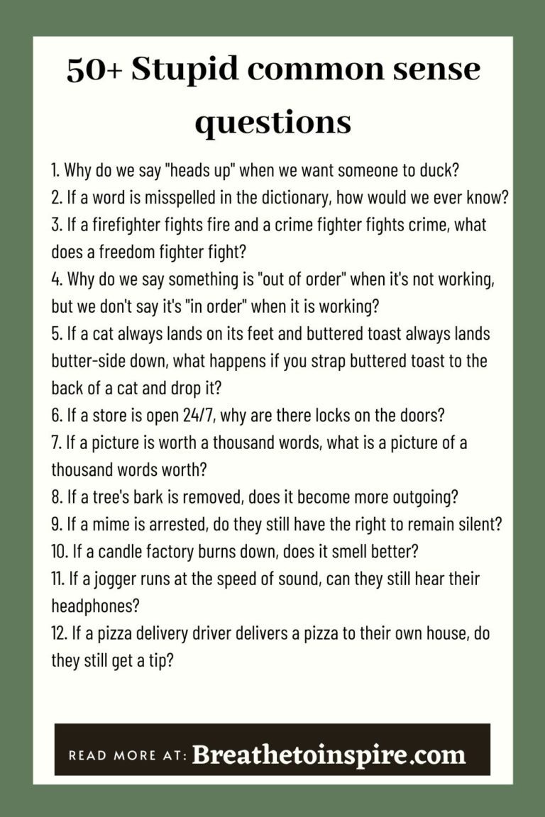 200+ Common Sense Questions Everyone Should Know With Answers (riddles ...