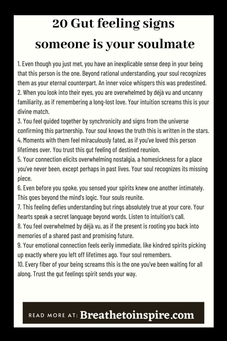 Having A Gut Feeling Someone Is Your Soulmate: (meaning, Signs And ...