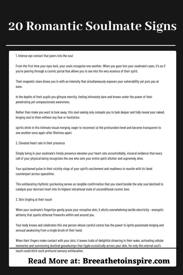 20 Romantic Soulmate Signs You Have Been Looking For - Breathe To Inspire