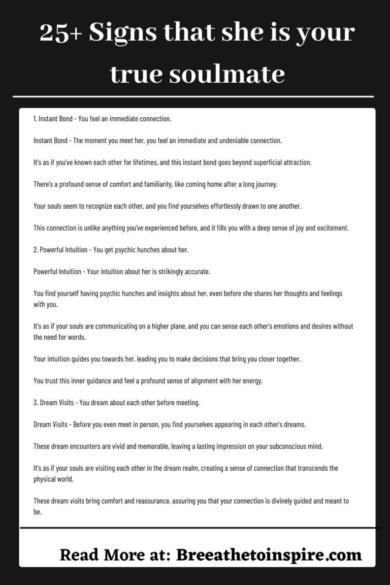 25+ Subtle And Spiritual Signs She Is Your Soulmate - Breathe To Inspire