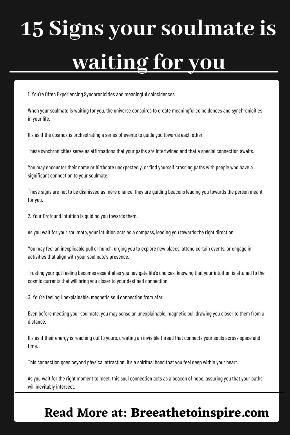 15 Signs Your Soulmate Is Waiting For You - Breathe To Inspire