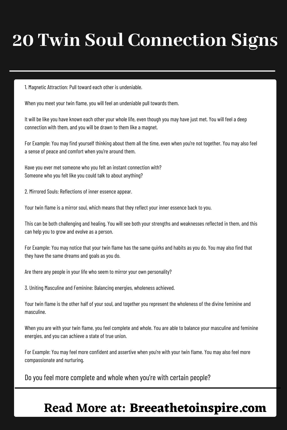 20 Twin Soul Connection Signs To Identify Your Soulmate - Breathe To ...