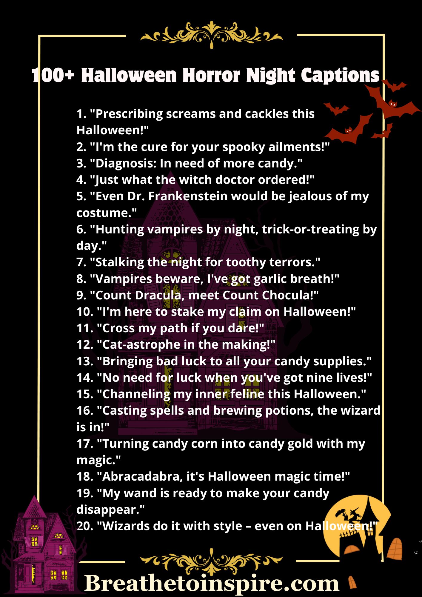 80 Halloween Horror Night Captions (2023 Edition) - Breathe To Inspire