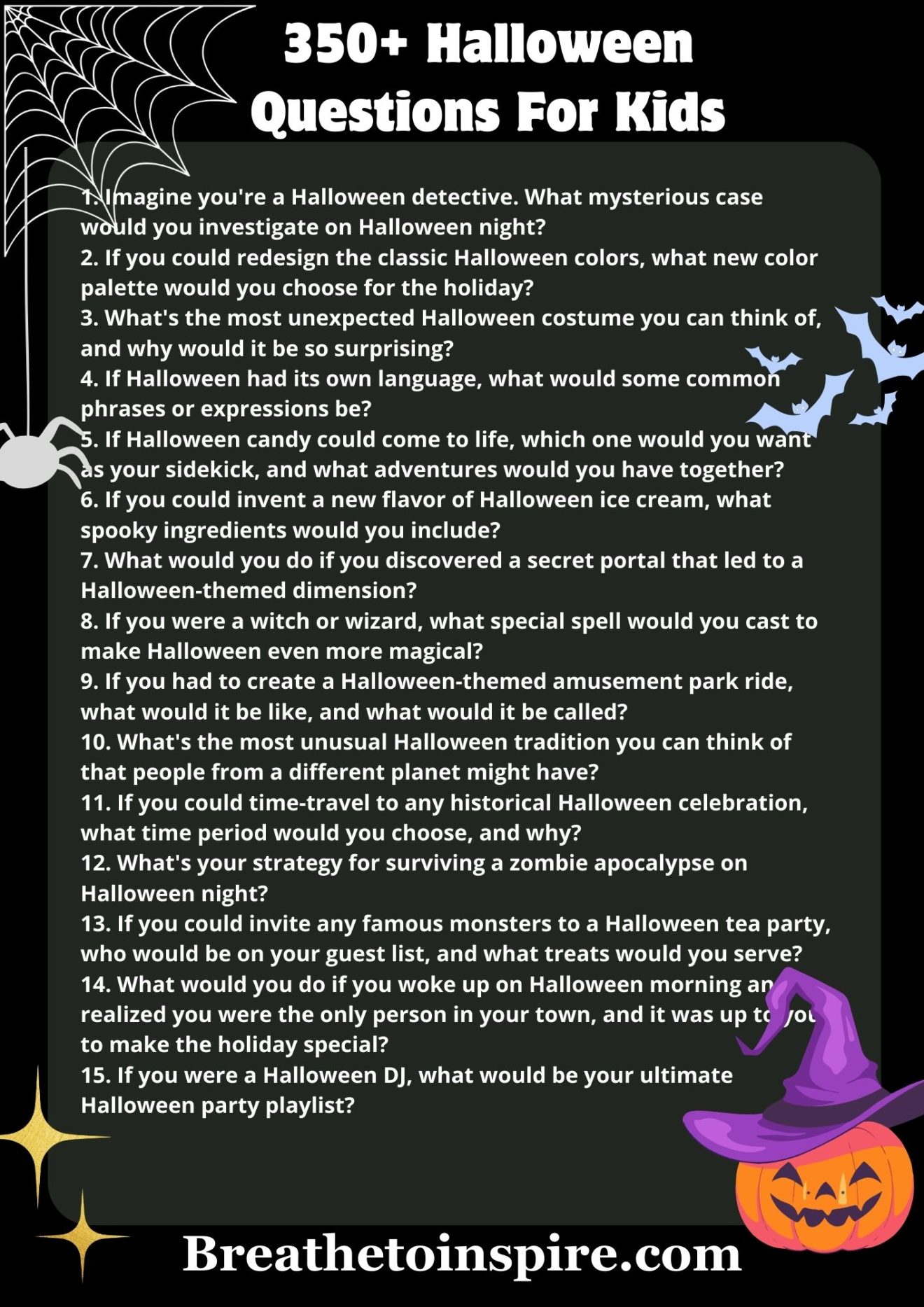 350+ Halloween Questions For Kids (trivia, Would You Rather, Never Have ...