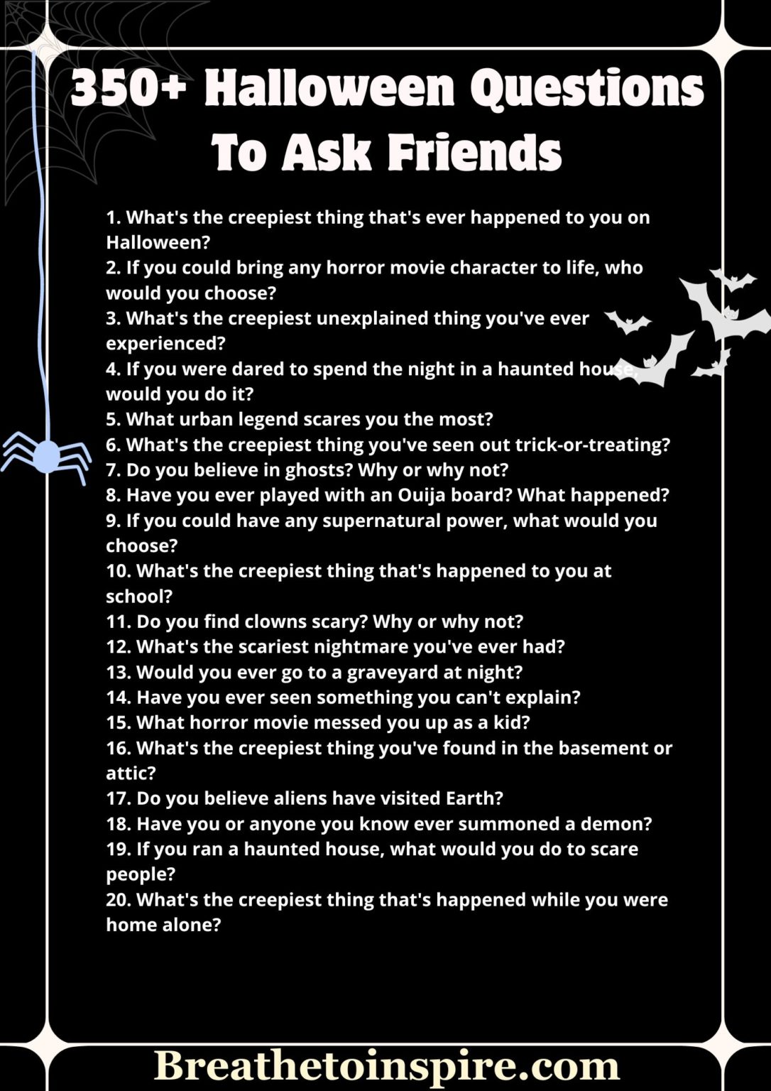 350+ Halloween Questions To Ask For This Spooky Season To Get Into The ...
