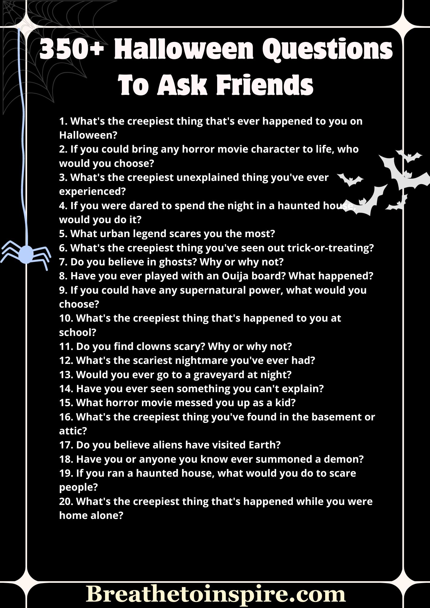 350+ Halloween Questions To Ask For This Spooky Season To Get Into The ...