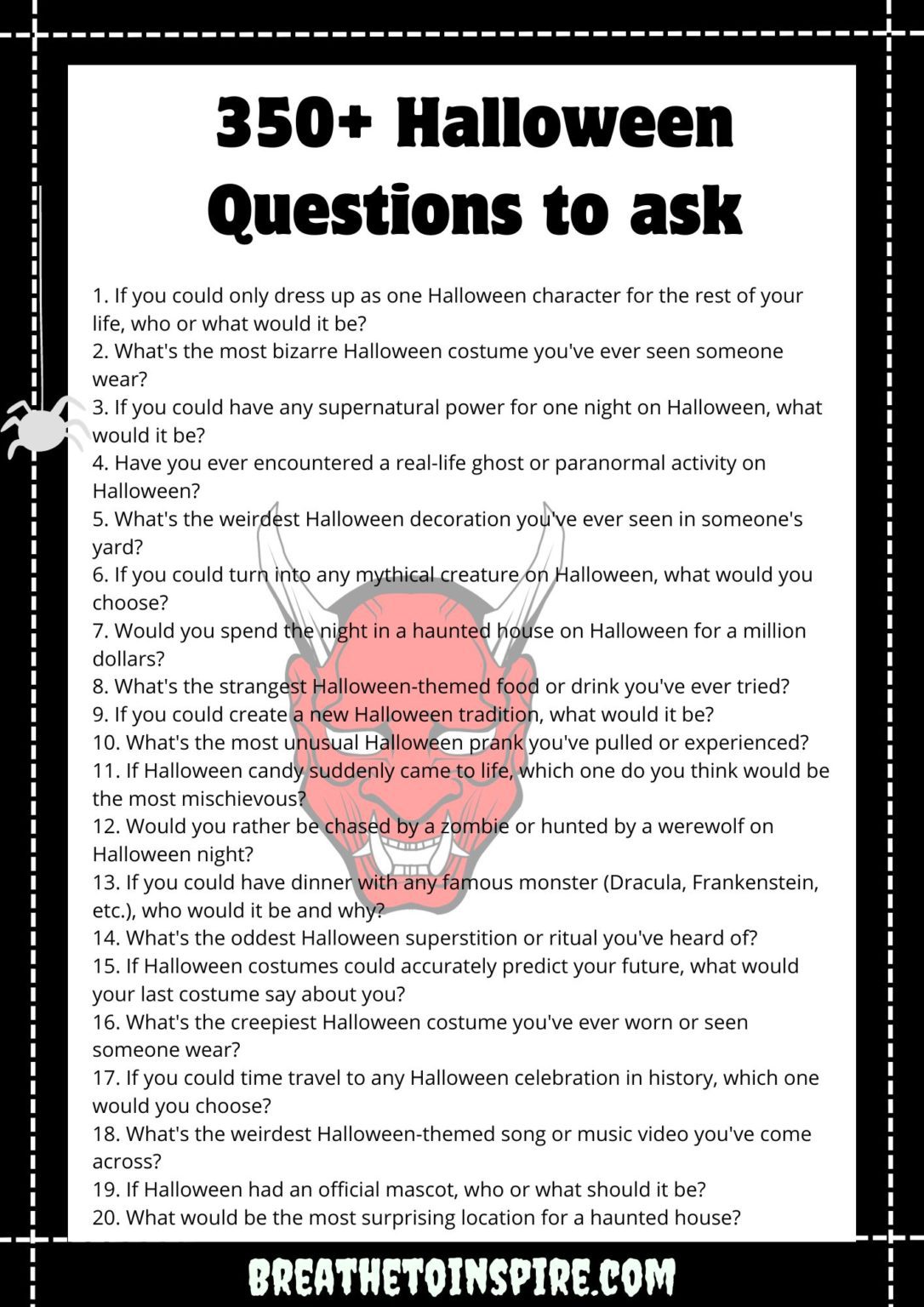 350+ Halloween Questions To Ask For This Spooky Season To Get Into The ...