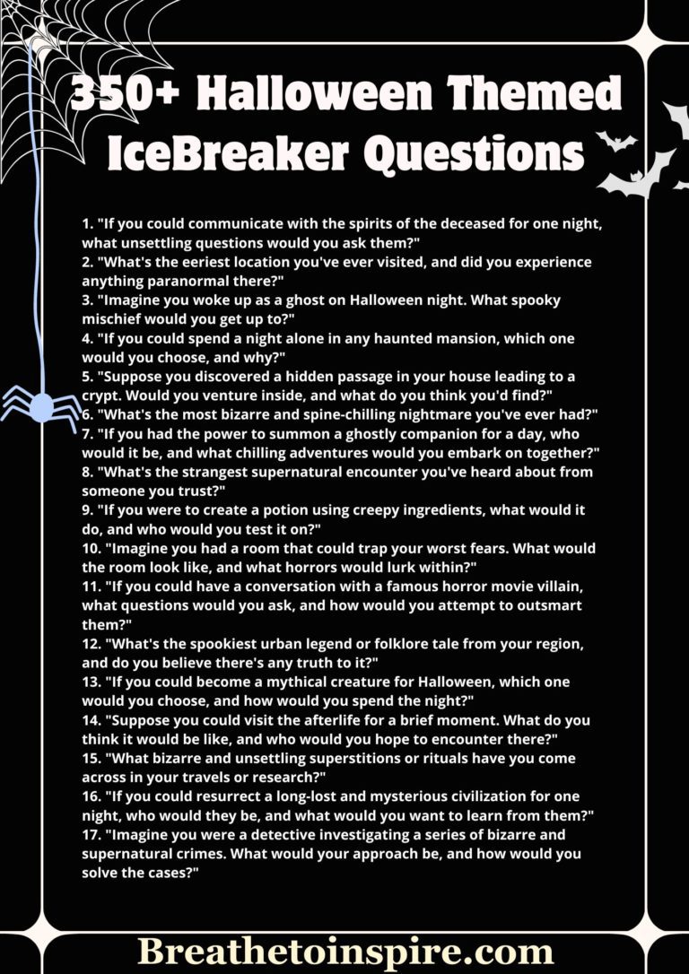 300 Halloween Icebreaker Questions For Your Haunting Time (2023 Edition ...