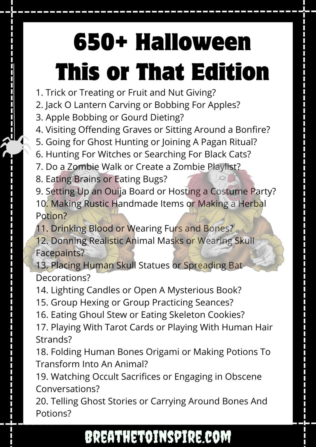 650+ Halloween This Or That Questions Game Edition - 2023 - Breathe To ...