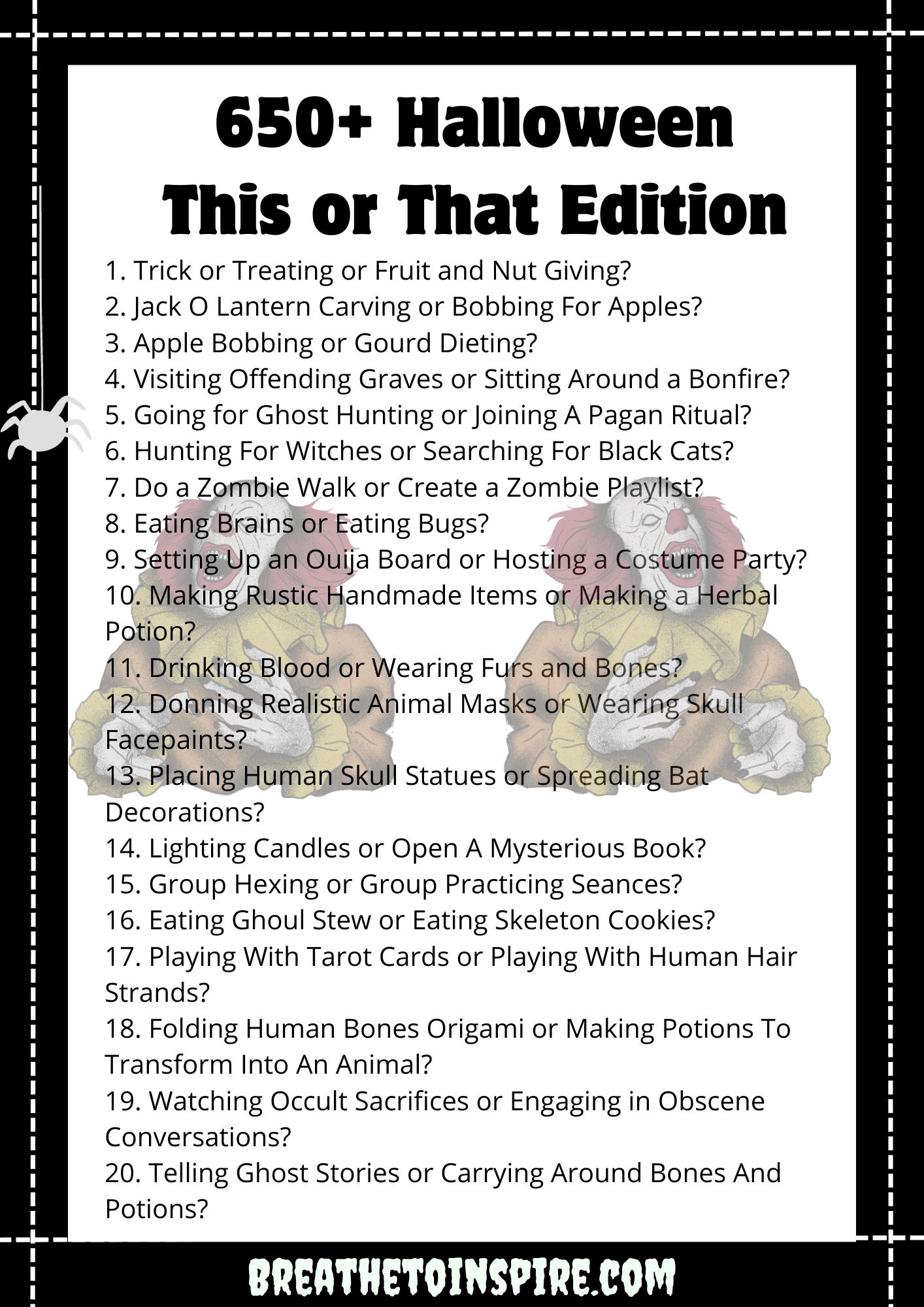 650+ Halloween This Or That Questions Game Edition - 2023 - Breathe To ...