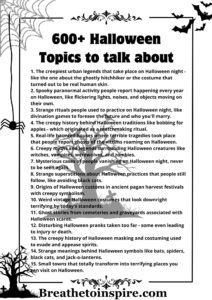 600+ Halloween Topics To Talk About And Ideas For Your Holiday ...