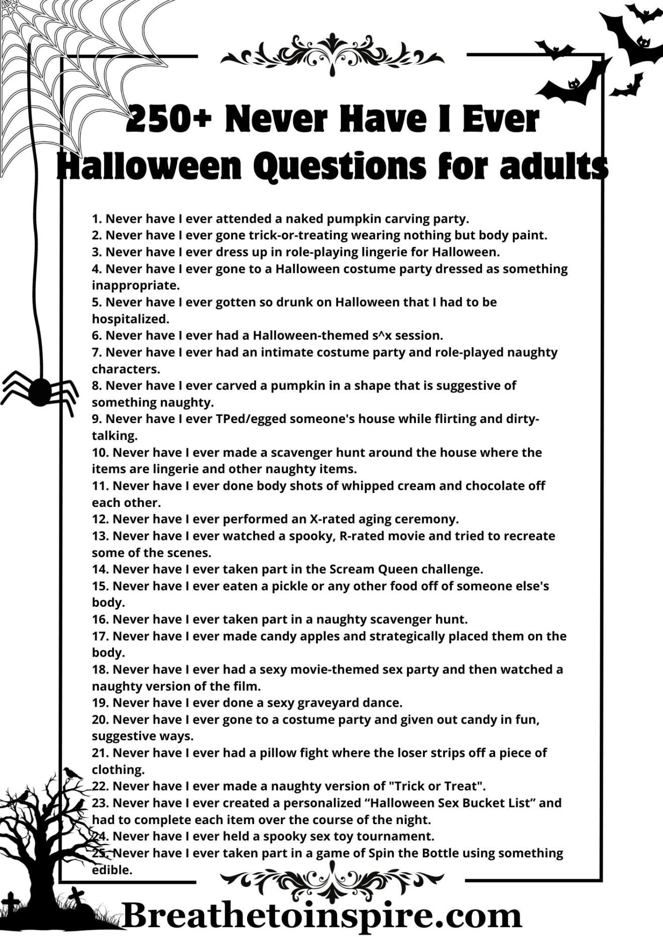 250+ Halloween Never Have I Ever Questions (Game Edition - 2023 ...