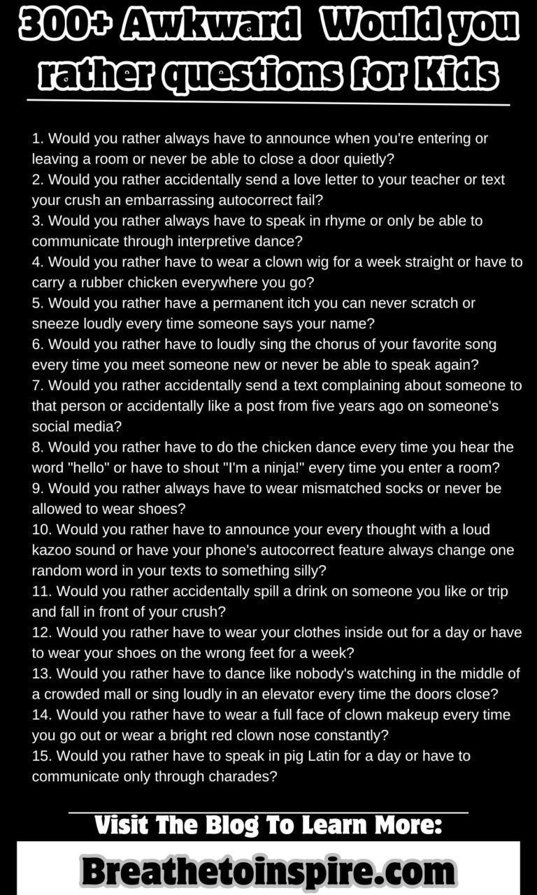 1500 Would You Rather Questions For Kids Of All Ages (from Funny To ...