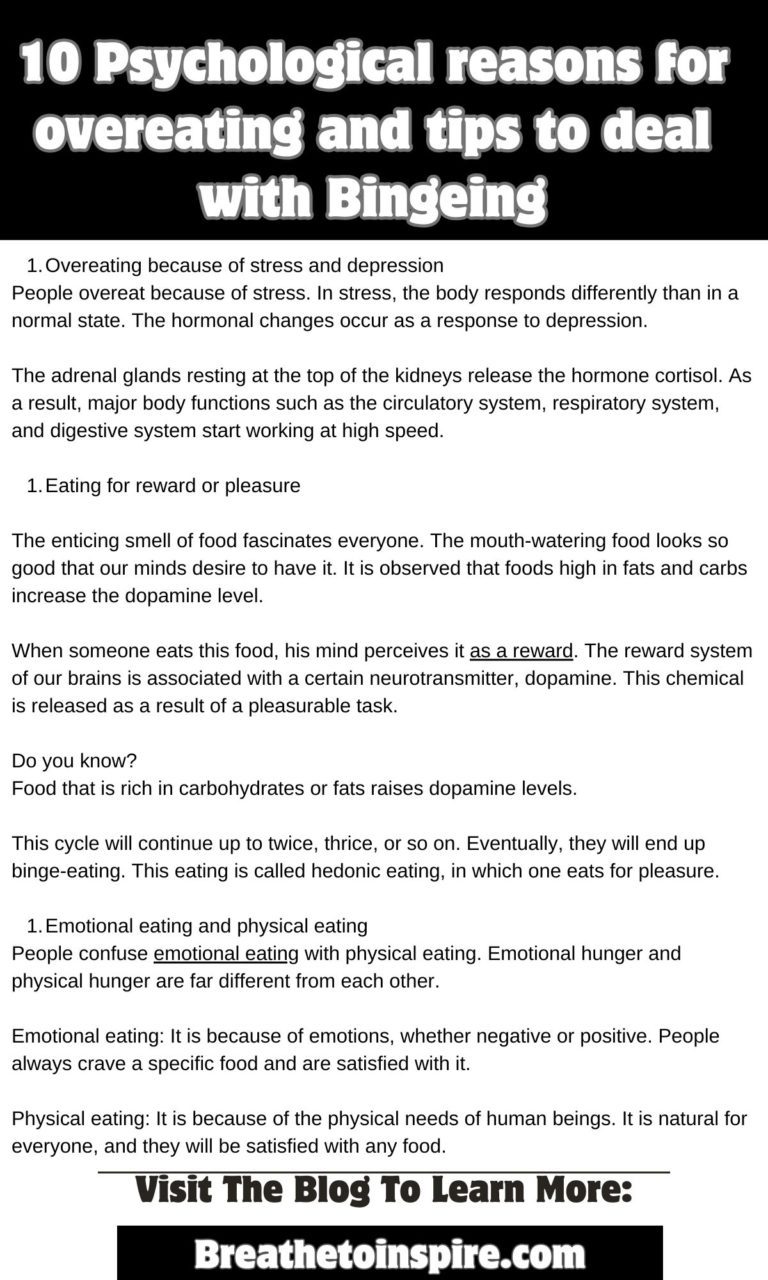 10 Psychological Reasons For Overeating And Tips To Stop Overeating ...