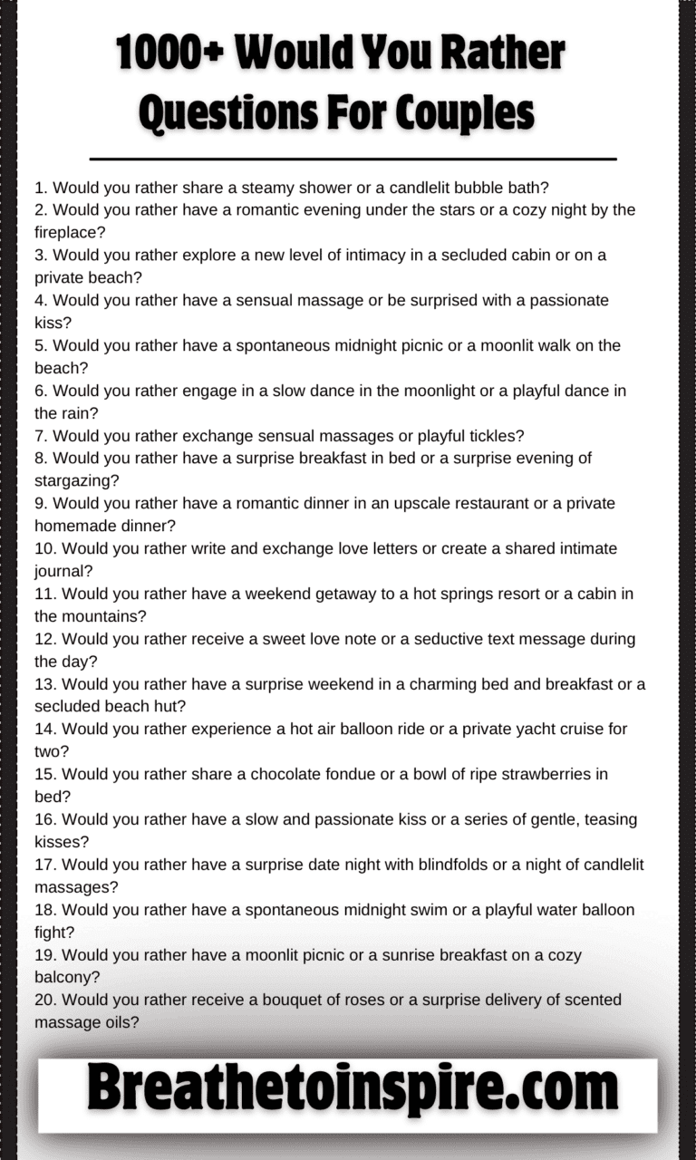 1000+ Would You Rather Questions For Couples From Funny To Dirty ...